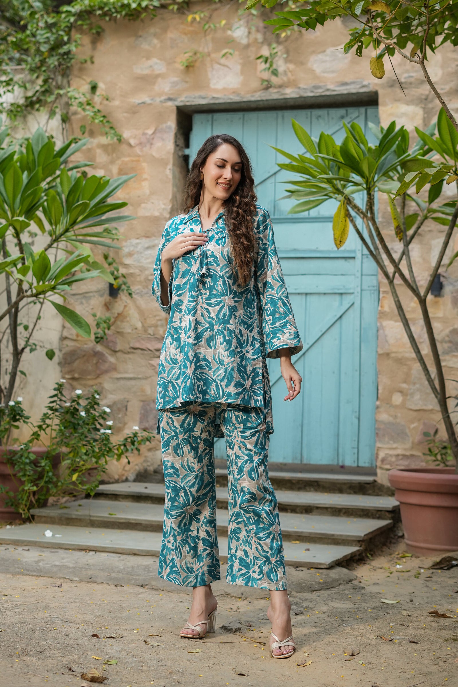 Cotton Palazzo Sets with Top for Women